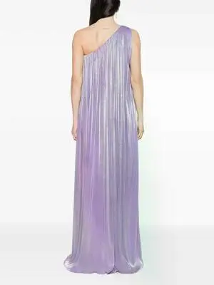 Costarellos Amabe Pleated One-shoulder Maxi Dress
