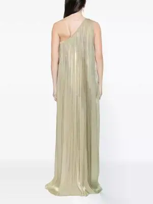 Costarellos Amabel Pleated One-shoulder Maxi Dress - Green
