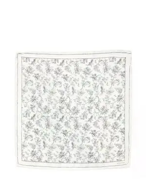 GOLDEN GOOSE Floral-print Scarf - White