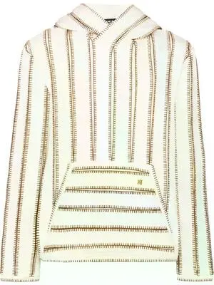 Amiri Contrast-stitch Hooded Sweatshirt - Neutrals