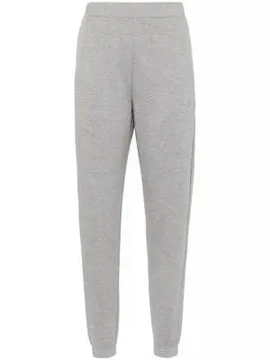 Max Mara Logo-embroidered Mélange Track Pants - Grey