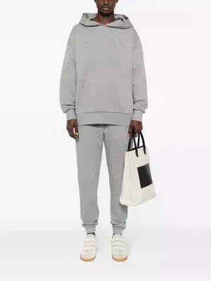 Max Mara Logo-embroidered Mélange Track Pants - Grey