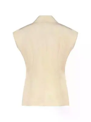 Pinko Sleeveless Single-breasted Panama Fabric Gilet