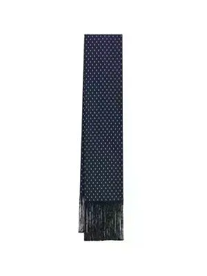 FERRAGAMO Micro Gancini Print Silk Scarf - Blue