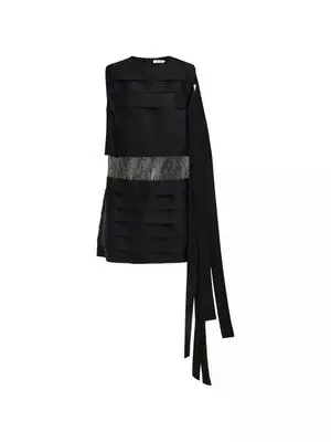 FERRAGAMO Mini Dress With Lace Detail - Black