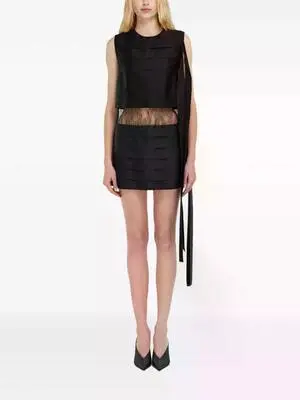 FERRAGAMO Mini Dress With Lace Detail - Black