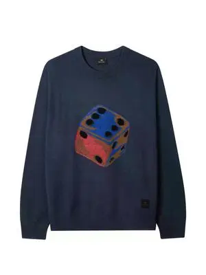 Paul Smith Dice Graphic Crew-neck Sweater - Blue