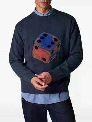 Paul Smith Dice Graphic Crew-neck Sweater - Blue