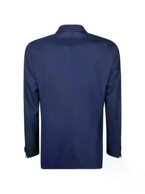 MANUEL RITZ Double-breasted Wool Suit - Blue
