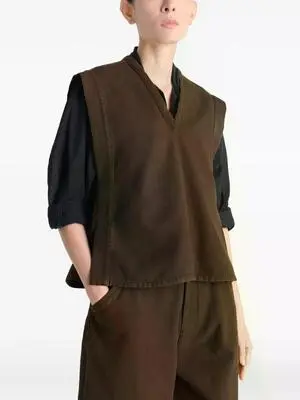 LEMAIRE V-neck Belted Chasuble Vest