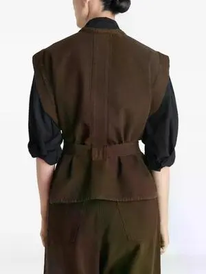 LEMAIRE V-neck Belted Chasuble Vest