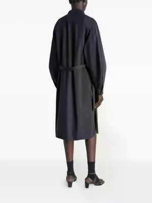 LEMAIRE Belted Mini Shirt Dress In Cotton Satin