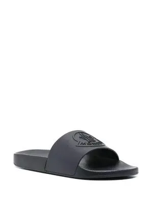 Moncler Basile Logo-embossed Slides - Blue