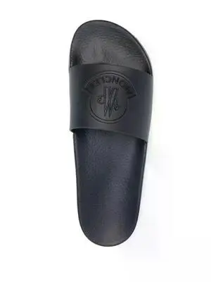 Moncler Basile Logo-embossed Slides - Blue