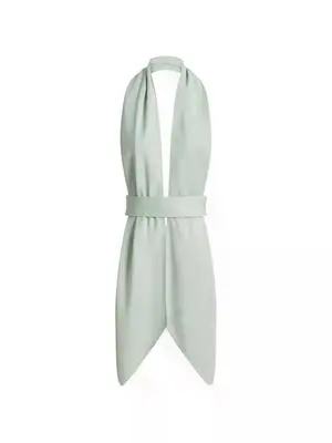 Alberta Ferretti Belted Halterneck Top - Green