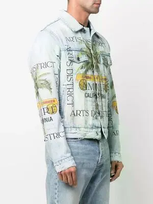 Amiri Graphic-print Denim Trucker Jacket