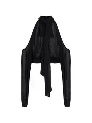 Giuseppe Di Morabito Ruched Draped Silk Blouse