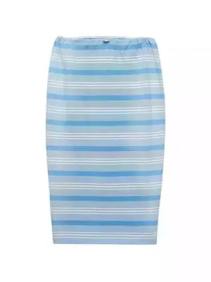 Prada Striped Piqué Midi-skirt - Blue