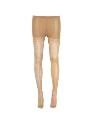 Issey Miyake 2010s Patterned Tights - Neutrals