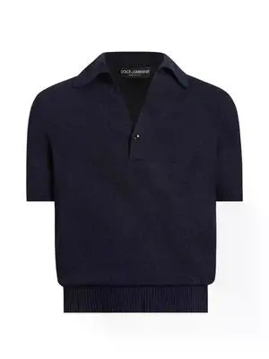 Dolce & Gabbana Cotton Blend Polo Shirt - Blue