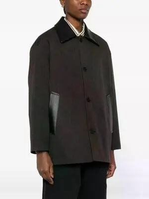 Studio Nicholson Coat With Leather Collar
