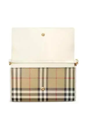 Burberry Check Chain Strap Wallet - Neutrals