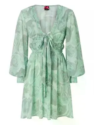 Pinko Mini Tie-front Floral-print Dress