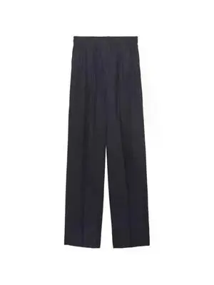 Prada Washed Silk Wide-leg Trousers - Blue