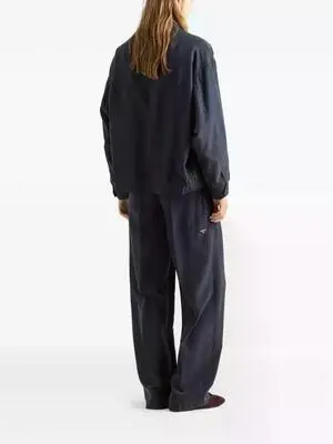 Prada Washed Silk Wide-leg Trousers - Blue