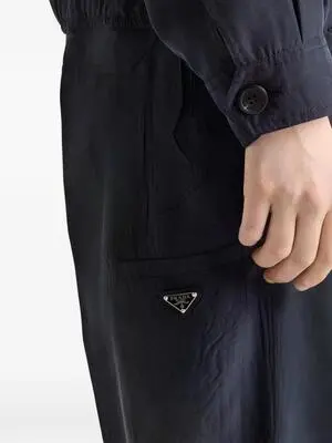 Prada Washed Silk Wide-leg Trousers - Blue