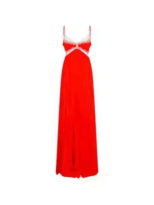 Blumarine Lace Pleated Dress - Red