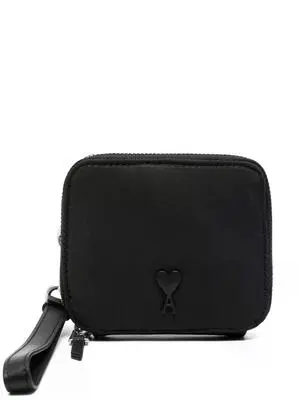 AMI Paris De Coeur-plaque Wallet - Black