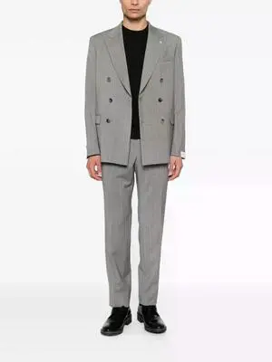 MANUEL RITZ Double-breasted Pinstriped Suit - Grey