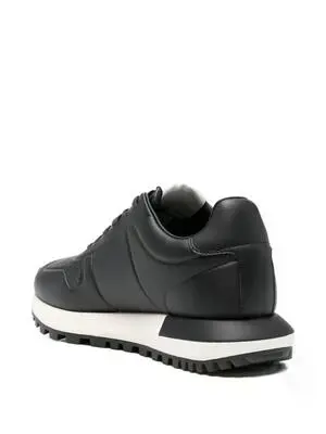 Emporio Armani Logo-plaque Leather Sneakers