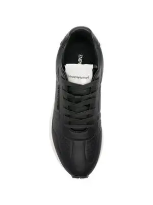 Emporio Armani Logo-plaque Leather Sneakers