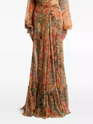 Etro Paisley Print Silk Maxi Skirt