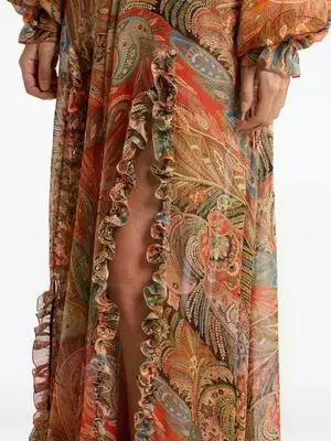 Etro Paisley Print Silk Maxi Skirt