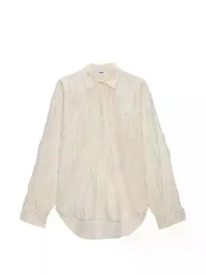 MSGM Textured Long-sleeve Shirt