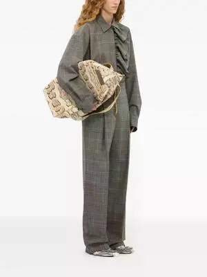 MSGM Ruffled Check-pattern Shirt