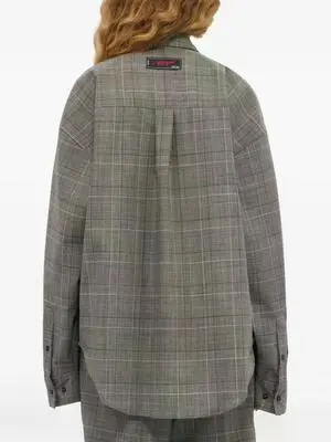 MSGM Ruffled Check-pattern Shirt
