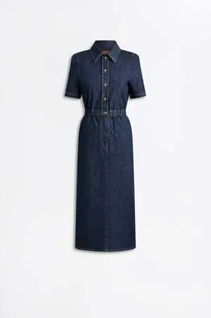Scanlan Theodore Denim Pencil Shirt Dress