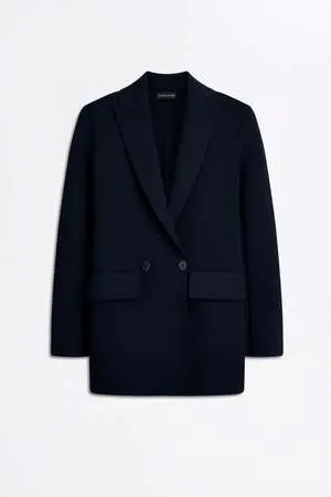 Scanlan Theodore Crepe Knit Tailored Jacket - Navy