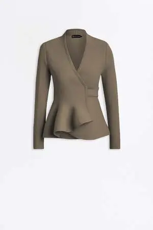 Scanlan Theodore Crepe Knit Wrap Jacket - Army