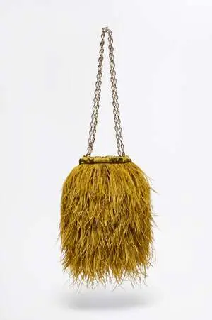 Scanlan Theodore Feather Bucket Bag Chartreuse