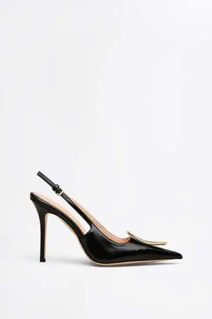 Scanlan Theodore Triangle Frame Slingback Pumps - Black