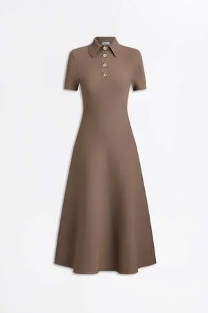 Scanlan Theodore Crepe Knit Poppy Shirt Dress - Whiskey