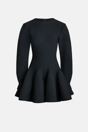 Scanlan Theodore Crepe Knit Ballet Mini Dress