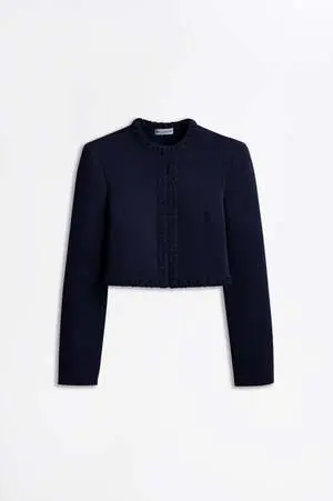 Scanlan Theodore Crepe Knit Daisy Jacket - Navy