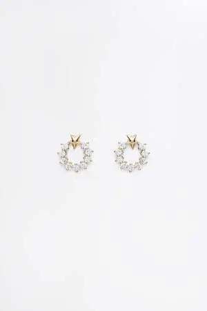 Scanlan Theodore Crystal Halo Stud Earrings - Light.gold.crystal