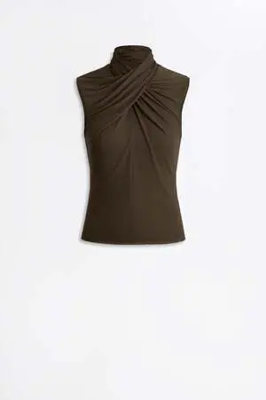 Scanlan Theodore Mesh Turban Sleeveless Top - Jungle